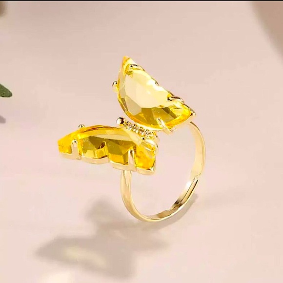 Jewelry | Yellow Butterfly Crystal Ring New | Poshmark